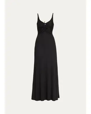 Christopher Esber Droplet Crystal Clasp Cami Maxi Dress - Black
