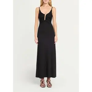 Christopher Esber Droplet Crystal Clasp Cami Maxi Dress