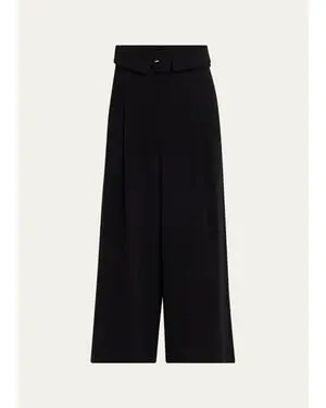 Cinq À Sept Lorena Belted Drapey Crepe Pants