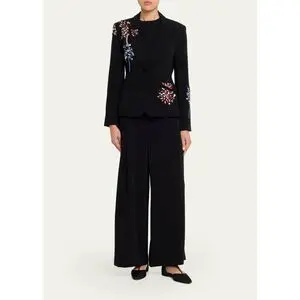Cinq À Sept Lorena Belted Drapey Crepe Pants