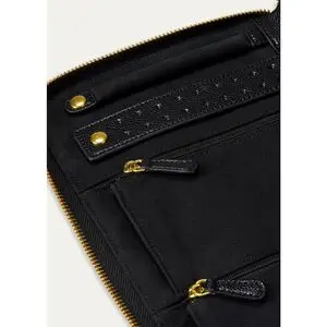 Wolf Lauren Large Vegan Leather Portfolio - Black