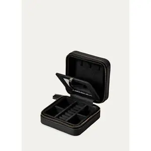 Wolf Lauren Vegan Leather Zip Travel Case - Black