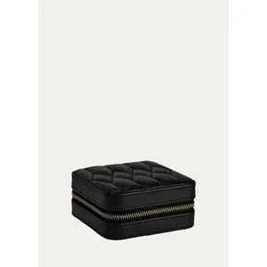 Wolf Lauren Vegan Leather Zip Travel Case - Black