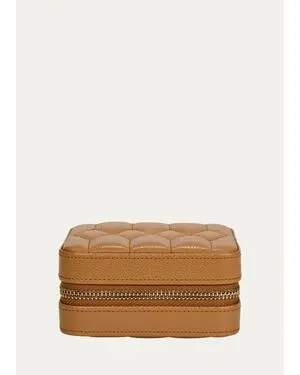 Wolf Lauren Vegan Leather Zip Travel Case Caramel