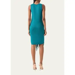 Akris Sleeveless Silk Knit Midi Sheath Dress