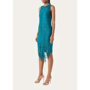 Akris Sleeveless Silk Knit Midi Sheath Dress
