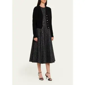 Michael Kors Sleeveless Sequin Cotton Midi Dress