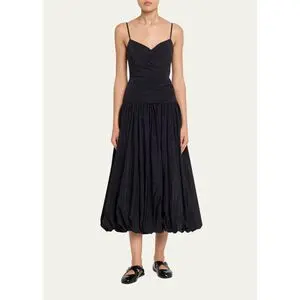Cinq À Sept Fia Drop-waist Bubble Midi Dress - Black
