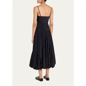Cinq À Sept Fia Drop-waist Bubble Midi Dress - Black