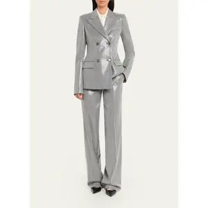 Michael Kors Double-breasted Pinstripe Sequin Jacket