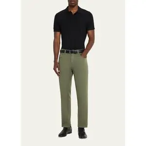 Cesare Attolini Cotton Slim Straight-leg Five-pocket Pants - Green