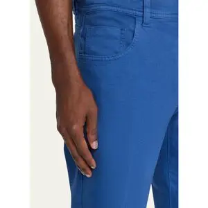 Cesare Attolini Cotton Bull Slim Straight-leg Five-pocket Pants - Blue