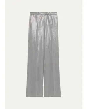 Michael Kors Camilla Sequin Pinstripe Wide-leg Trousers