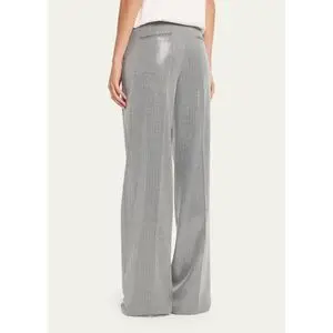 Michael Kors Camilla Sequin Pinstripe Wide-leg Trousers