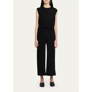 Issey Miyake Hatching Plisse Straight-leg Crop Pants