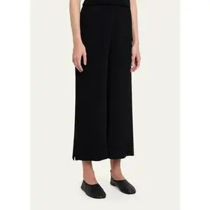 Issey Miyake Hatching Plisse Straight-leg Crop Pants