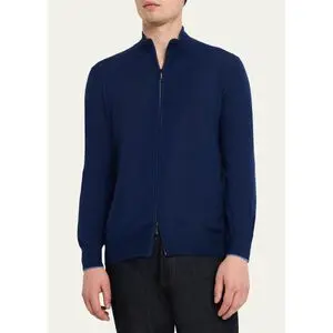 Cesare Attolini Cashmere Mock Neck Full-zip Sweater