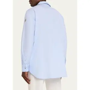 Moncler Fil-a-fil Cotton Long-sleeve Shirt