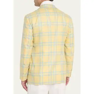 Cesare Attolini Cashmere And Silk Oversized Plaid Single-breasted Sport Coat