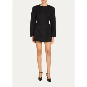 AEXAE Wool-silk Contoured Blazer Mini Dress