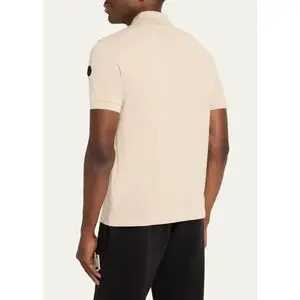 Moncler Logo Cotton Piquet Half-zip Polo Shirt