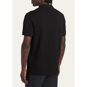 Moncler Logo Cotton Piquet Half-zip Polo Shirt