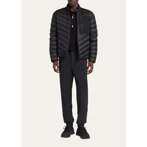Moncler Logo Cotton Piquet Half-zip Polo Shirt