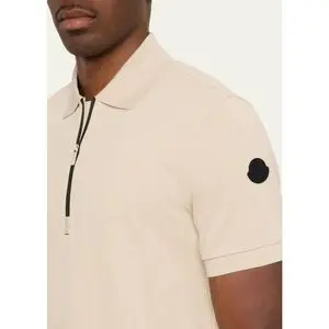 Moncler Logo Cotton Piquet Half-zip Polo Shirt