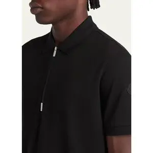 Moncler Logo Cotton Piquet Half-zip Polo Shirt