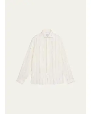 Brunello Cucinelli Cotton Wide Stripe Button-down Shirt - Light