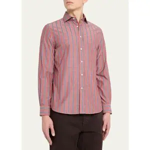 Brunello Cucinelli Cotton Multi-stripe Button-down Shirt - Straw