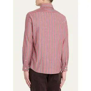 Brunello Cucinelli Cotton Multi-stripe Button-down Shirt - Straw