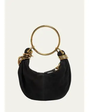 Chloé Sculptural Bracelet Bag In Suede