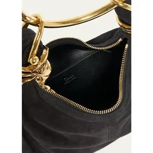 Chloé Sculptural Bracelet Bag In Suede