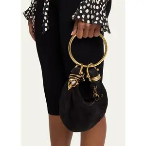 Chloé Sculptural Bracelet Bag In Suede