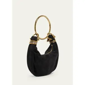 Chloé Sculptural Bracelet Bag In Suede