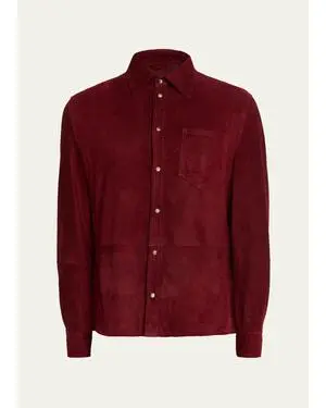 Brunello Cucinelli Leather Snap-front Shirt With Pocket - Cher