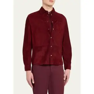 Brunello Cucinelli Leather Snap-front Shirt With Pocket