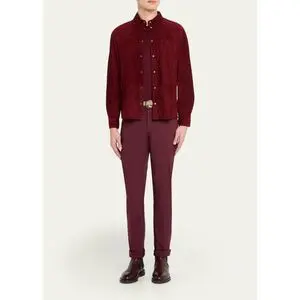 Brunello Cucinelli Leather Snap-front Shirt With Pocket