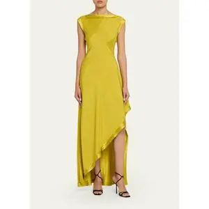 JASON WU High-neck Washed Twill Asymmetric Dress