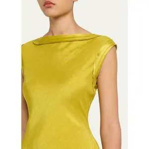 JASON WU High-neck Washed Twill Asymmetric Dress