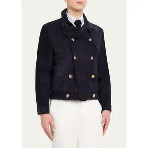 Brunello Cucinelli Double-breasted Leather Jacket