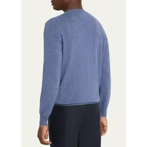 Brunello Cucinelli Cashmere Knit V-neck Sweater - Medium Blue
