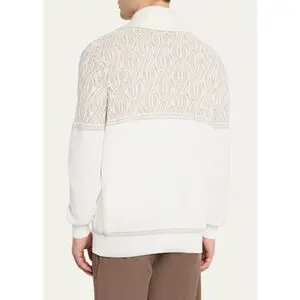 Brunello Cucinelli Cotton Cable Knit Shawl Cardigan