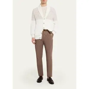 Brunello Cucinelli Cotton Cable Knit Shawl Cardigan