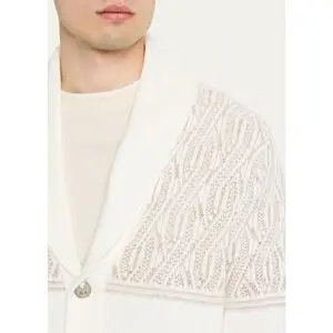 Brunello Cucinelli Cotton Cable Knit Shawl Cardigan