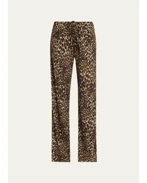 NILI LOTAN Adriel Lounge Pants - Leopard