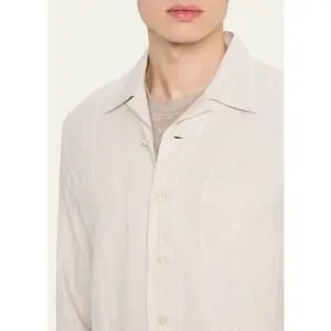 Brunello Cucinelli Cotton And Linen Stripe Button-down Shirt