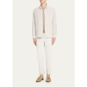 Brunello Cucinelli Cotton And Linen Stripe Button-down Shirt