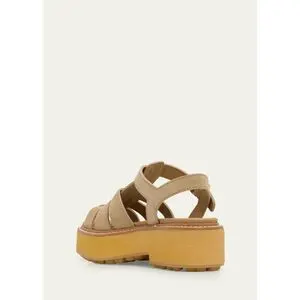 Prada 55mm Stride Suede Platform Fisherman Sandals